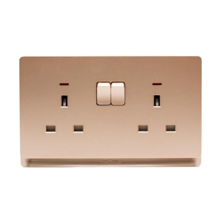 DOUBLE SOCKET GOLD UNIVERSAL TRONIC – ST LIGHT KENYA